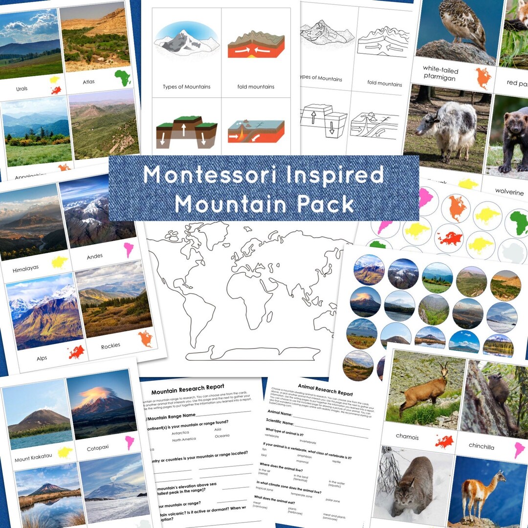 Montessori-inspired Mountain Activity Pack | Geography | Biomes - Etsy