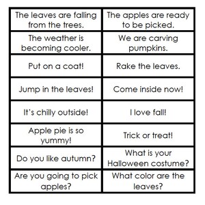 Autumn Types of Sentences Activity Pack | Elementary Language - Etsy Canada