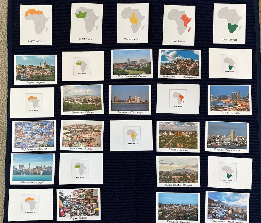 Cities & Sub-regions of Africa Photo Cards | Continents | Geography ...