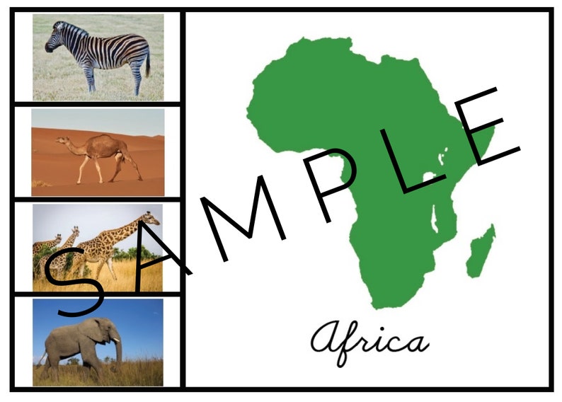 Animals of the World Continent Mats CURSIVE | Montessori Geography ...