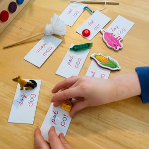 Short Vowel Words in Cursive & Print | Montessori | Reading - Etsy