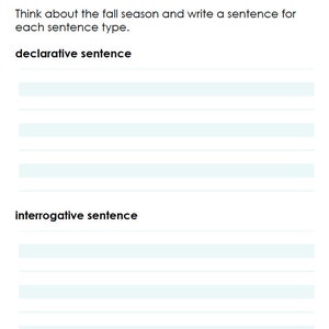 Autumn Types of Sentences Activity Pack | Elementary Language - Etsy