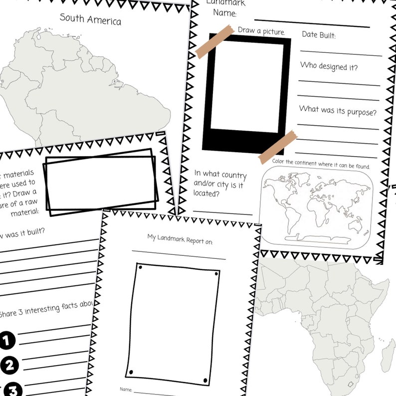 Landmarks of the Continents | Montessori Geography | Research | World ...
