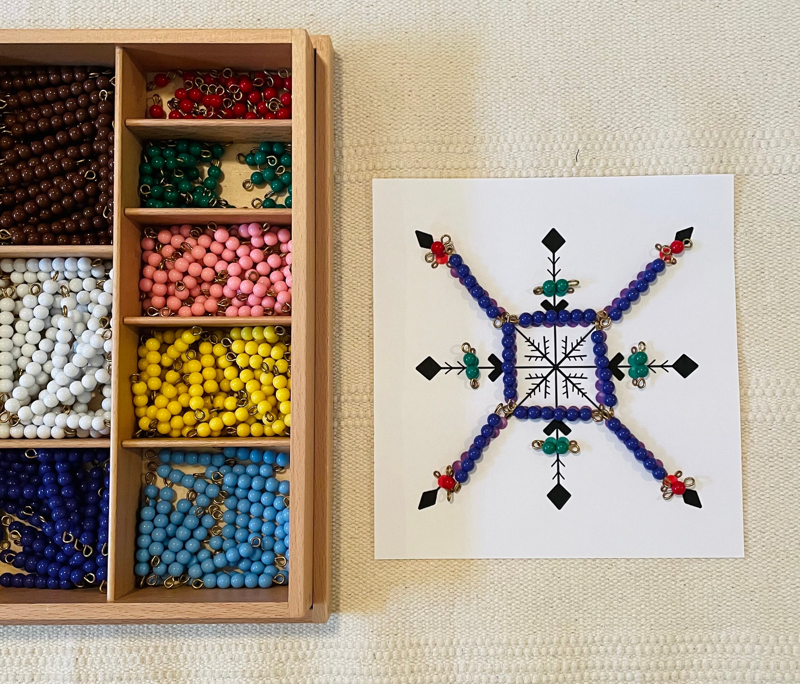 Montessori Inspired Colored Bead Stair Snowflake Math | Winter - Etsy