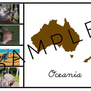 Animals of the World Continent Mats CURSIVE | Montessori Geography ...