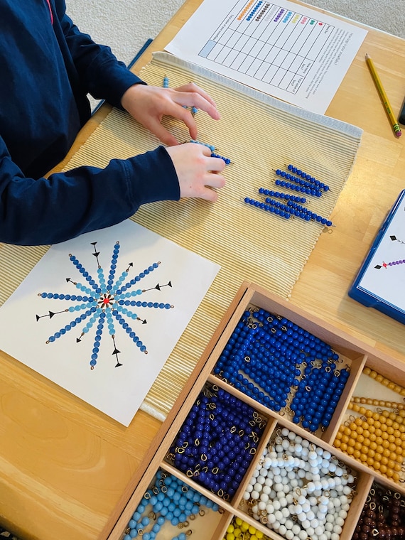 Stamp Game Montessori Elite Montessori Colored Bead Squares - Math ...
