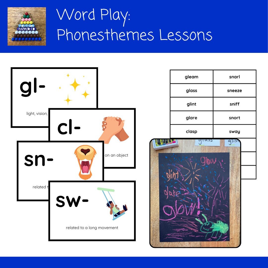 Word Play: Phonesthemes Lessons | Montessori | Language | Word Study ...