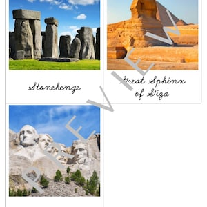 World Landmarks 3-part Cards | Montessori | World Geography | Monuments ...