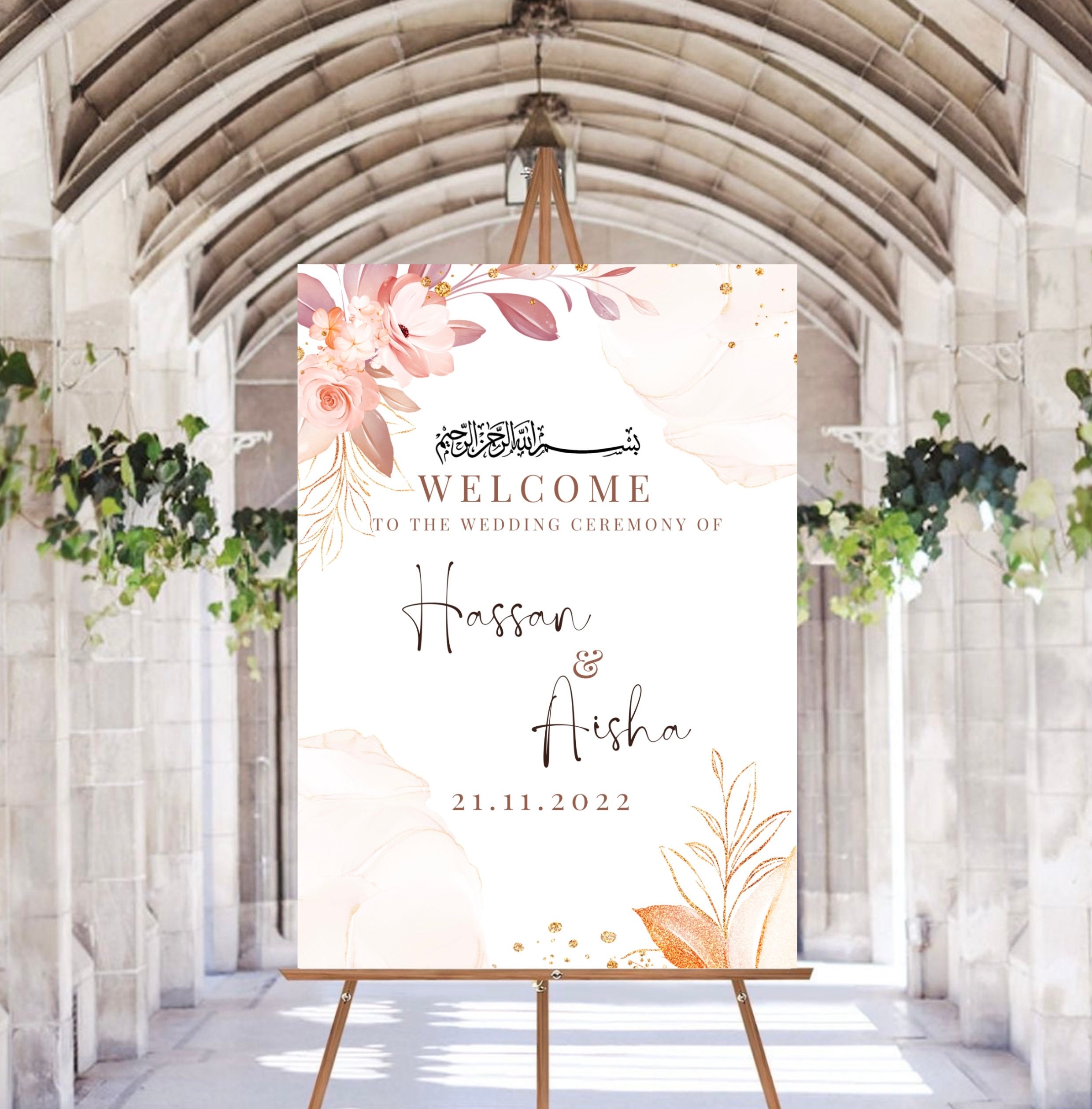 Personalised Welcome to the Nikkah Sign Floral Islamic Wedding - Etsy UK