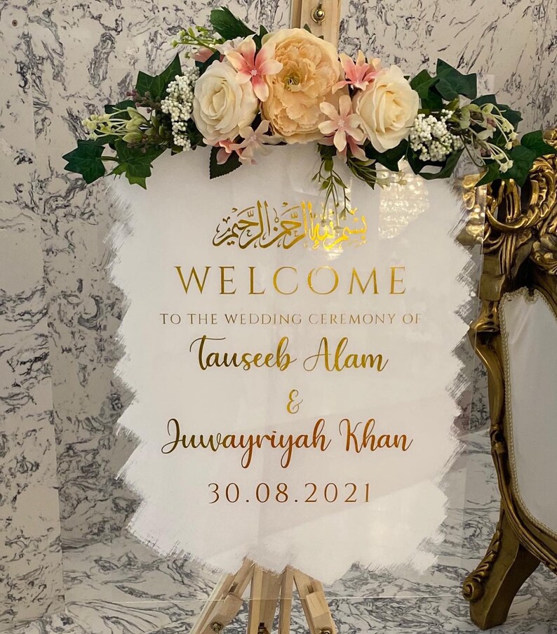 Large Acrylic Wedding Sign Nikkah Sign A2 Sign Floral | Etsy