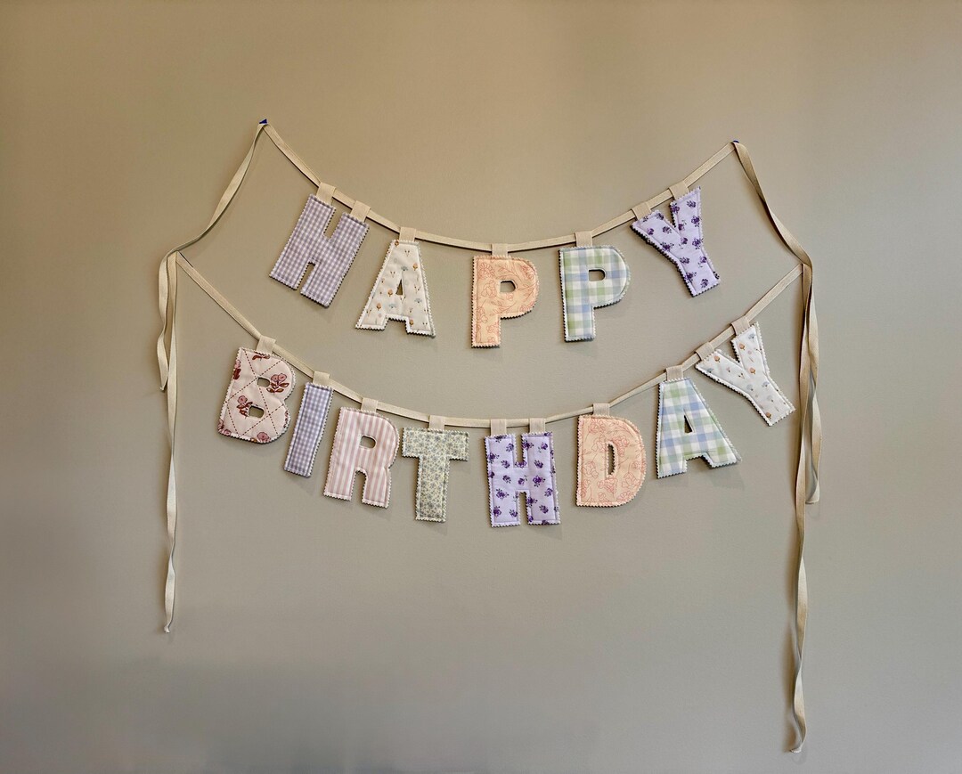Custom Fabric Birthday Banner: Personalized Bithday, Nursery, Playroom ...