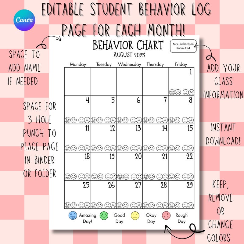 Behavior Chart - Etsy