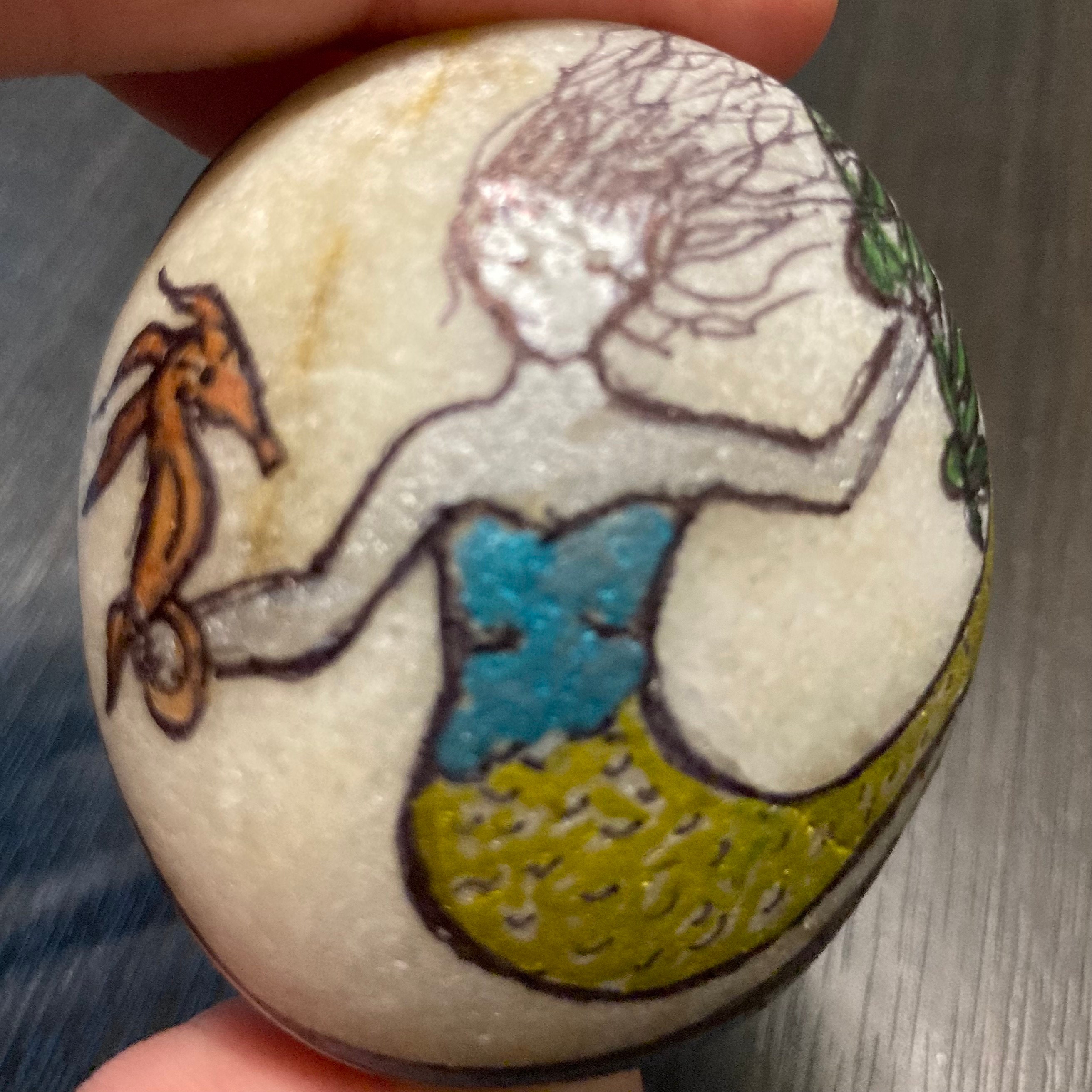 Choice of Mermaid Painted Rocks. Rockart. Small Original - Etsy
