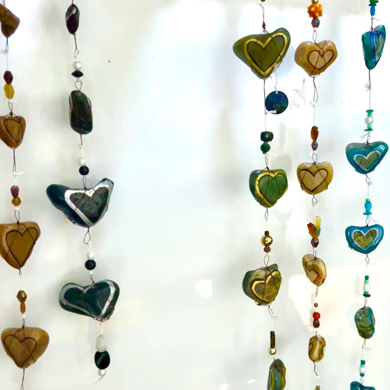 Heart Rock Hanging: Salish Sea Stone Art, Copper Wrapped, Hand-painted ...