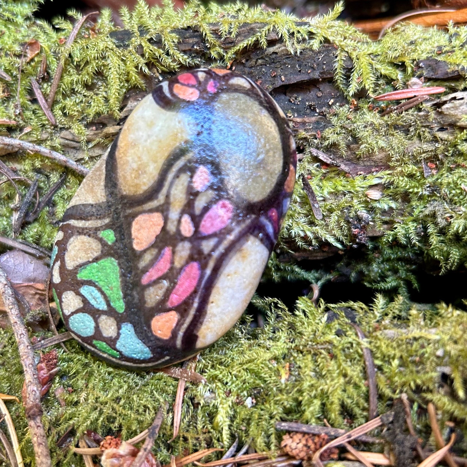 Original Abstract Art Work on Stone- Sold as a Set of 4. Mandals ...