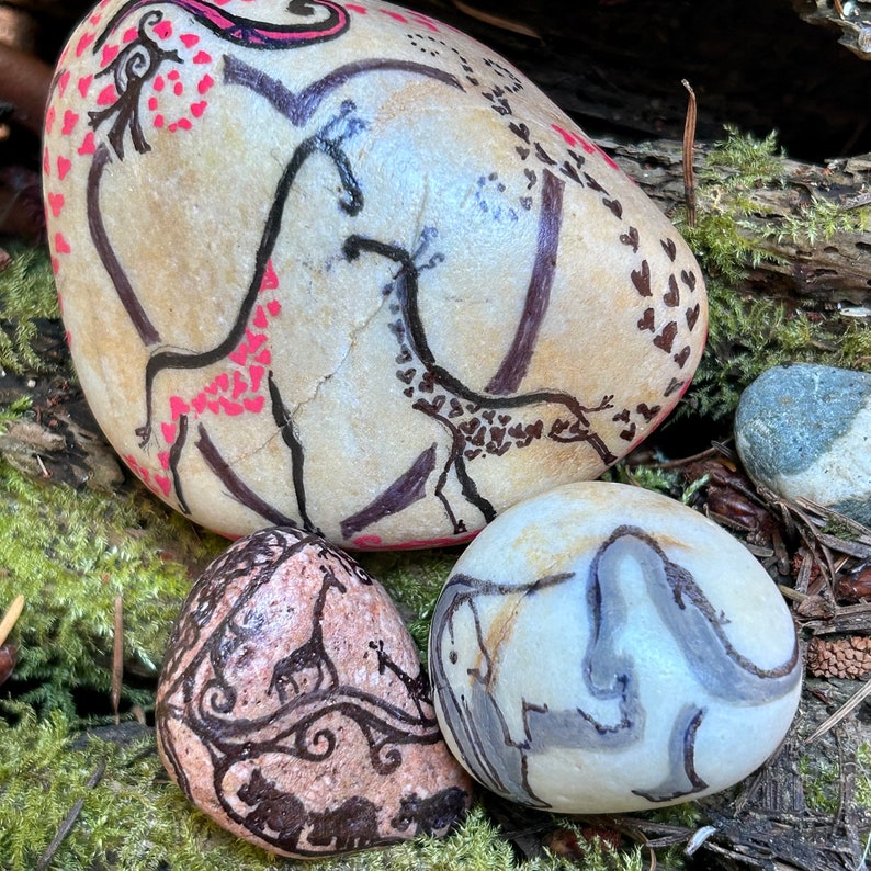 Elegant, Artisitic African Animal Rock Art - Sold as a Set of 3 ...