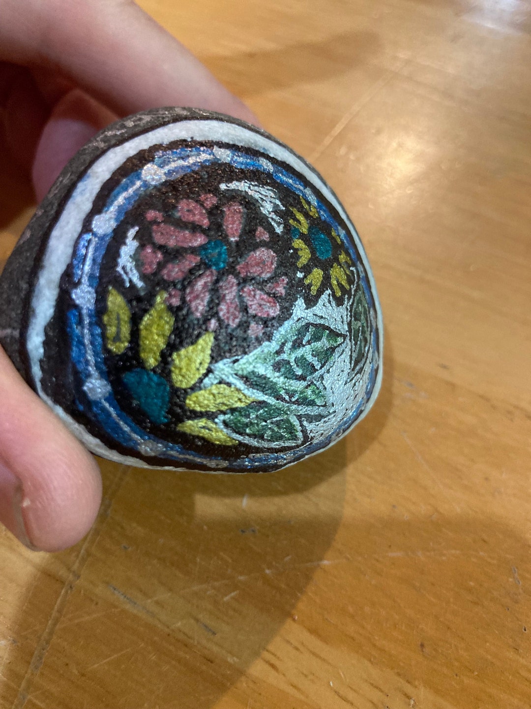 Flower Rock Art. Rockart. Small Original Art. Painted Rock. Zen Gift ...