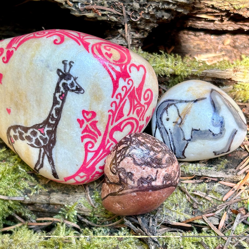 Painted Rock Giraffe - Etsy