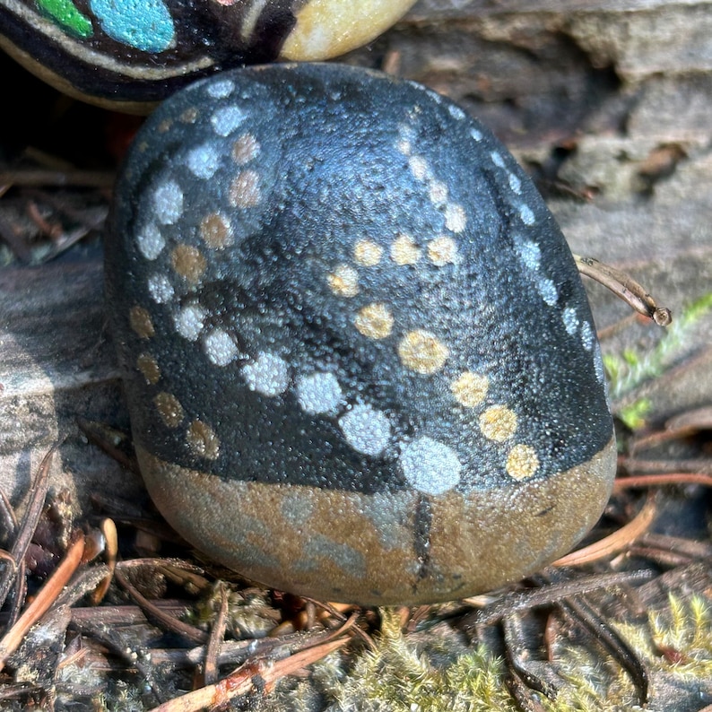 Original Abstract Art Work on Stone- Sold as a Set of 4. Mandals ...