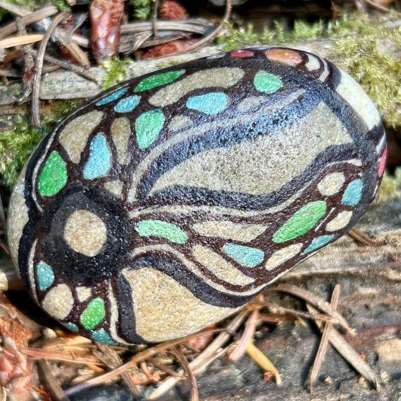 Original Abstract Art Work on Stone- Sold as a Set of 4. Mandals ...