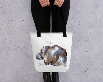 Cute Hippo Bag Adorable Funny Graphic Print Gift for Her Gift for ...