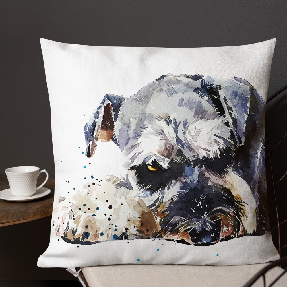 Schnauzer Reclined Premium Pillow/cushion - Etsy UK