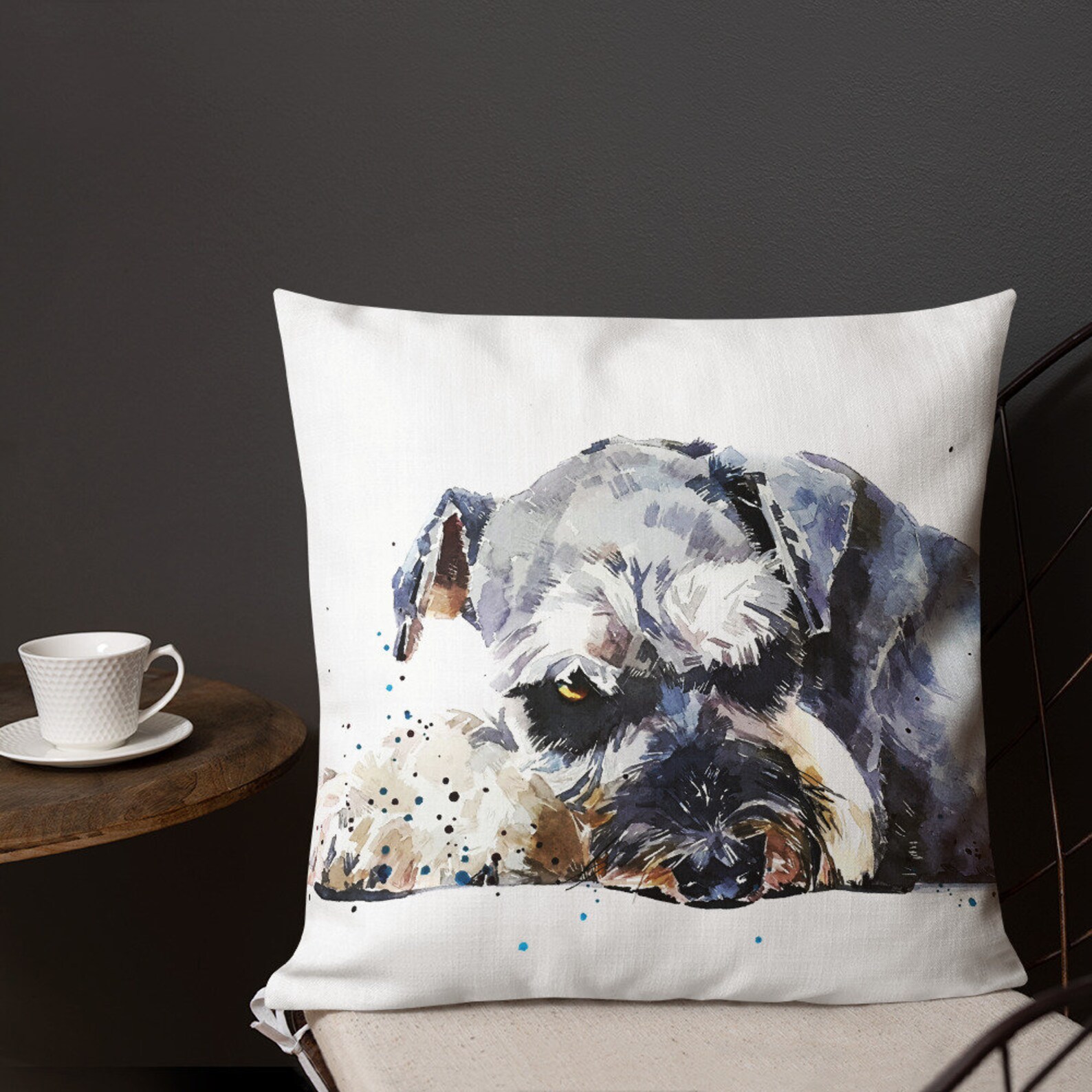 Schnauzer Reclined Premium Pillow/cushion - Etsy UK