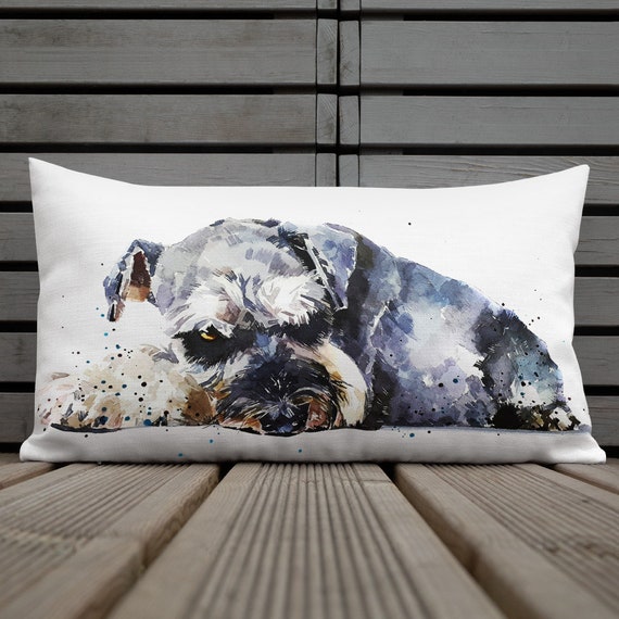 Schnauzer Reclined Premium Pillow/cushion | Etsy UK