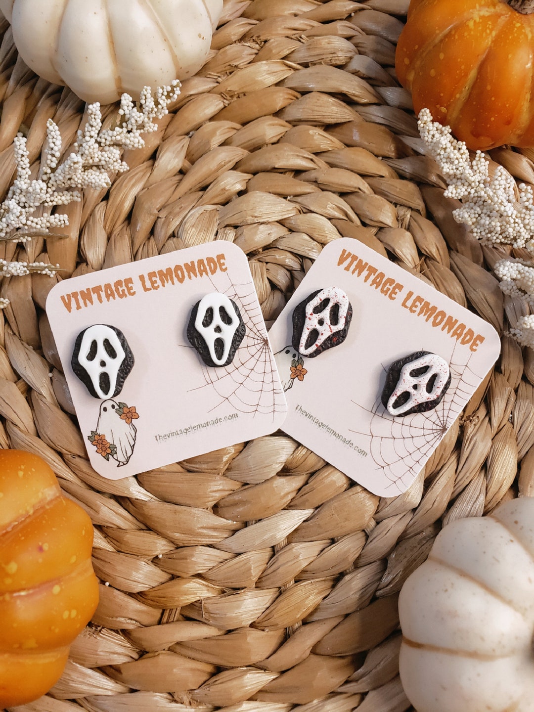Ghost Face Stud Earrings SCREAM Movie Scary Movie Clay - Etsy