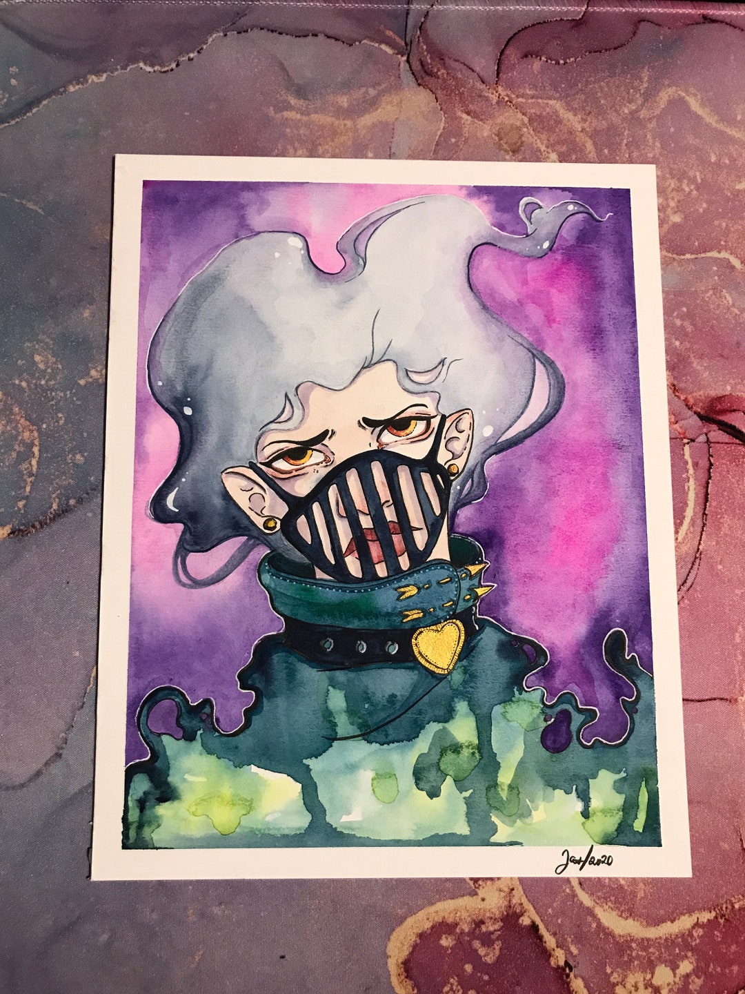 Toxic Silence Original Painting Art Mask Spirit Vintage Anime Manga ...