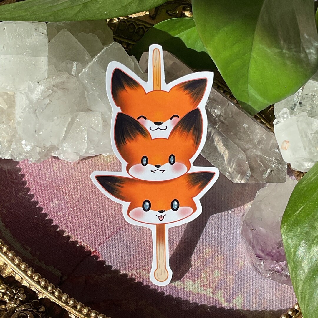 Fox Dango Sticker Kitsune Fox Sticker Decal Gift Stationary Cute Kawaii Journalling Craf - Etsy
