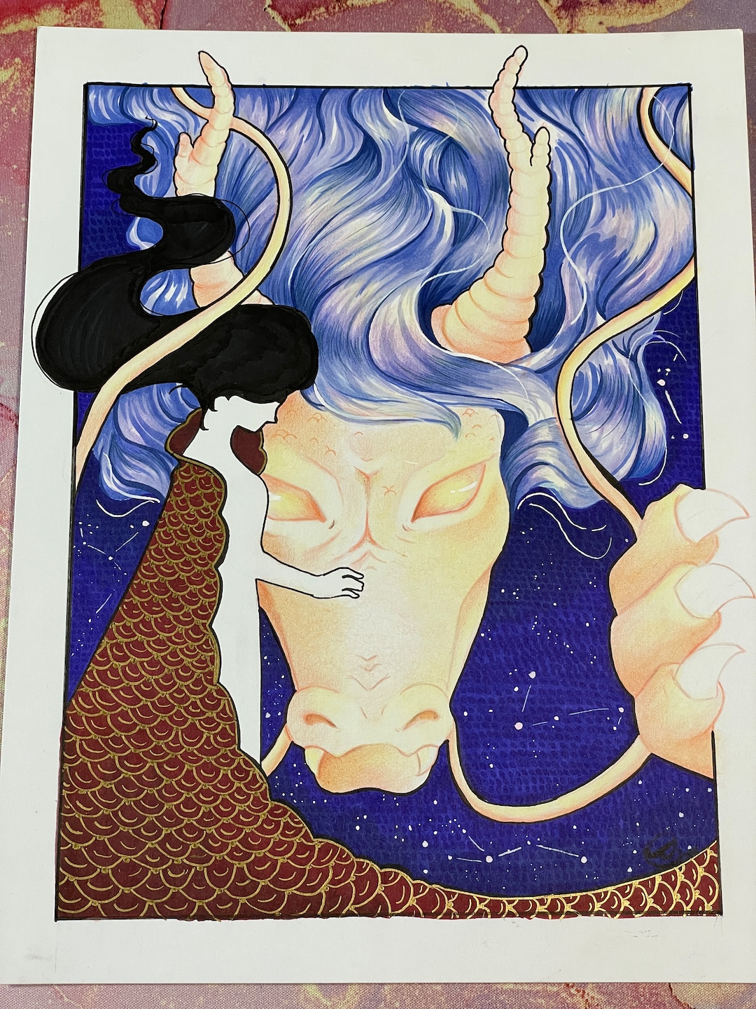 Année du dragon 2024 du zodiaque copic oeuvres d'art décoration dragon ...