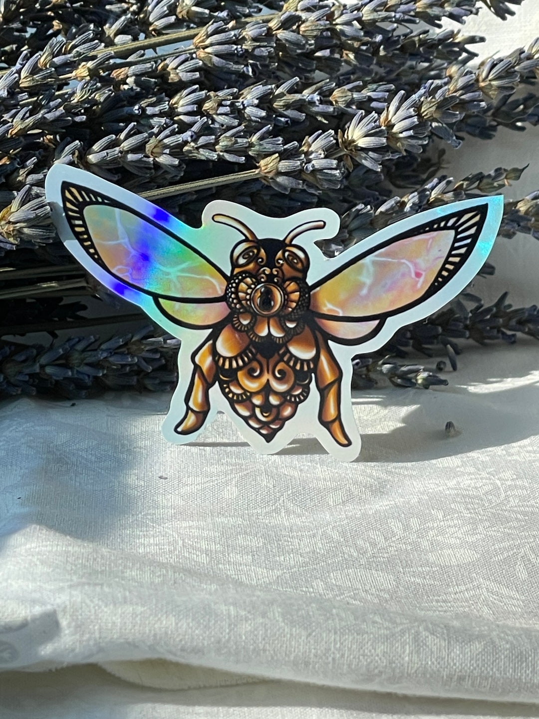 Golden Clockwork Bee Decal Bee Art Sticker Cute - Etsy