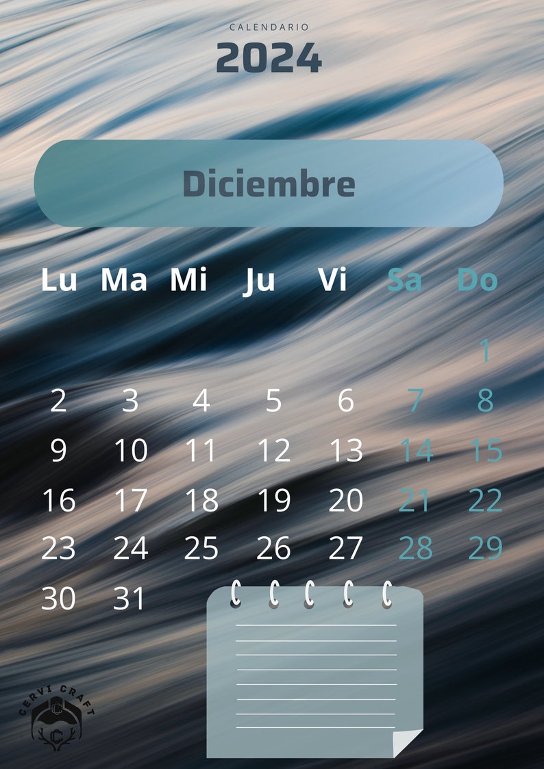 Printable Spanish Annual Calendar 2024 / 13 Page Digital Calendar ...