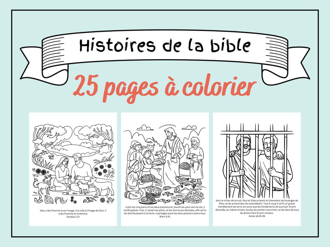 Histoires Bibliques à Colorier, Pages à Imprimer, Activités Chrétiennes ...