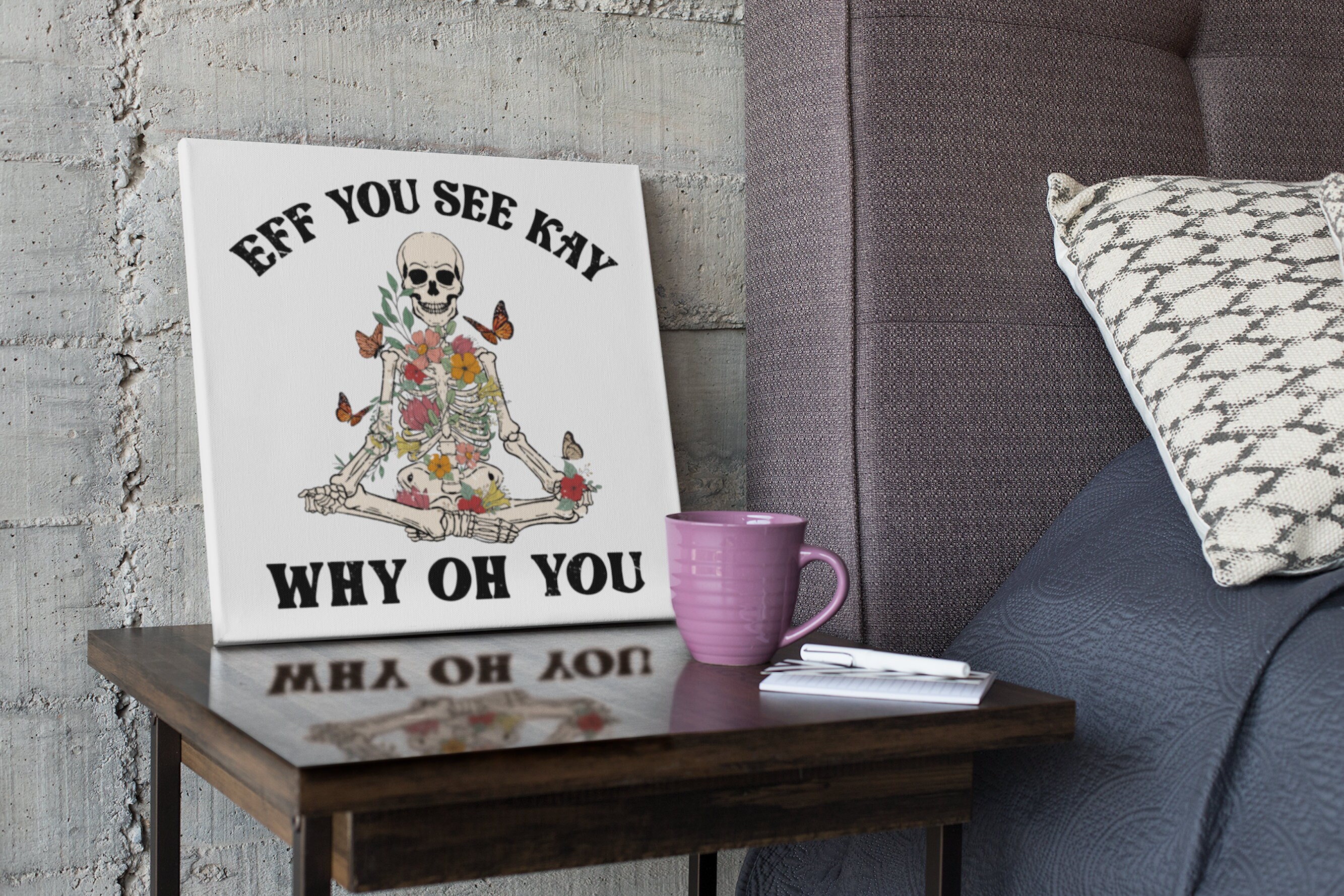 PRINTABLE Eff You Skull With Flowers, Plant Lady Gifts, House Plant ...