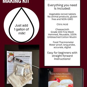 Homemade Fresh Mozzarella Cheese Starter Kit, Mozzarella Making Kit ...