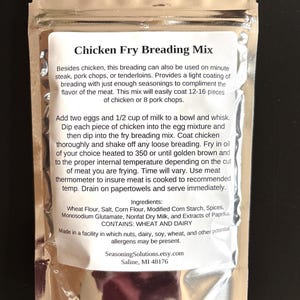 Fried Chicken Batter Seasoning - Etsy