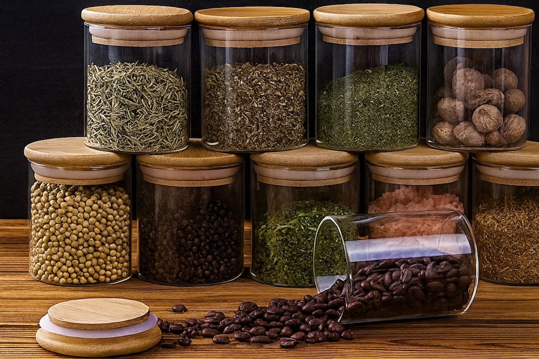 Spice Jar With Bamboo Lid, 4 Sizes to Choose From Spice - Etsy