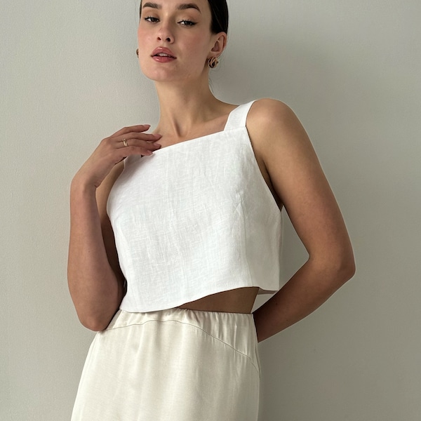 White Linen Tank - Etsy