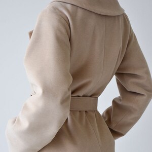 Wool Wrap Coat Wool Beige Coat for Women Warm Overcoat - Etsy