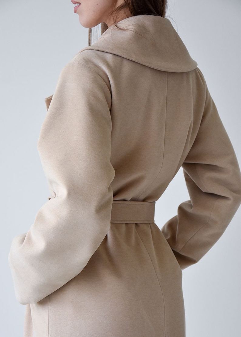 Wool Wrap Coat Wool Beige Coat for Women Warm Overcoat - Etsy