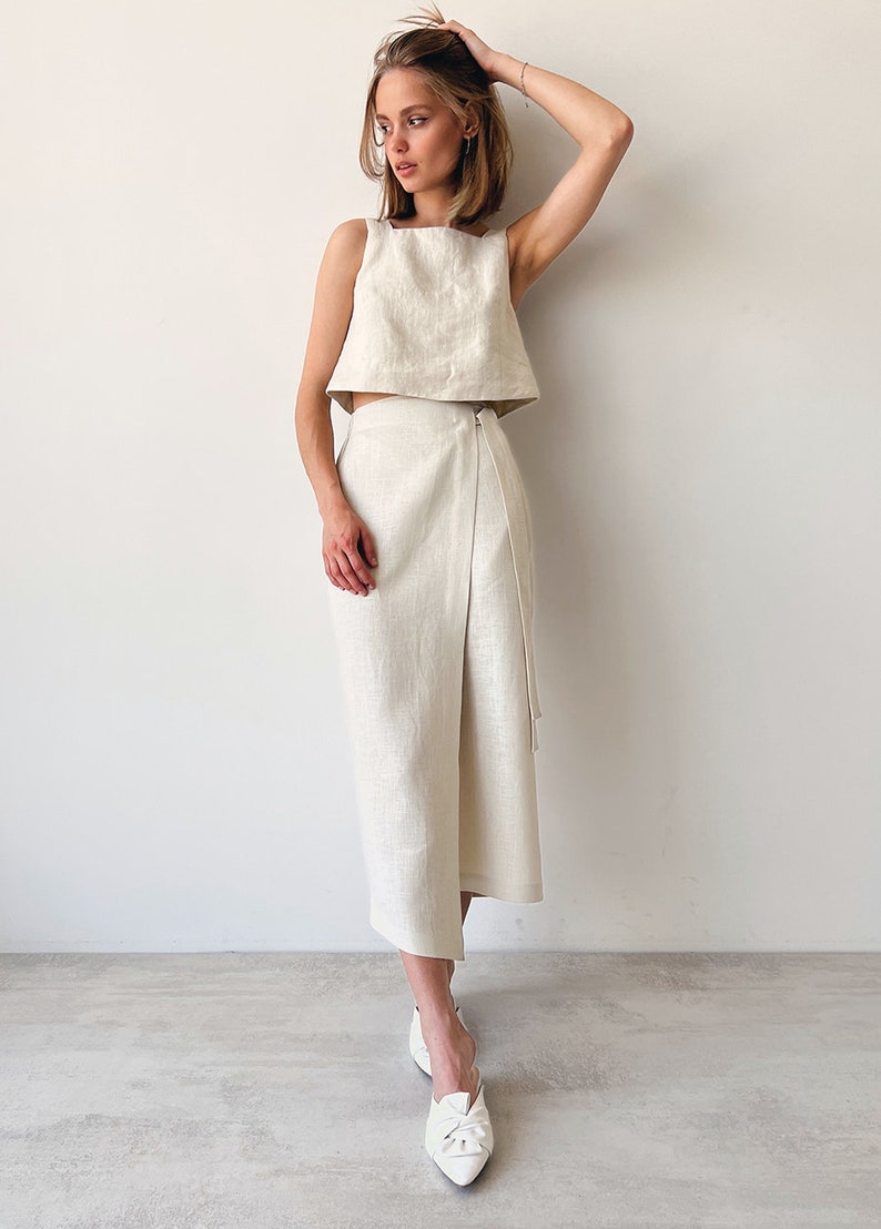 Light Beige Linen Top Linen Tank Top Linen Crop Top Linen - Etsy