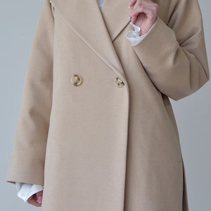 Wool Wrap Coat Wool Beige Coat for Women Warm Overcoat - Etsy