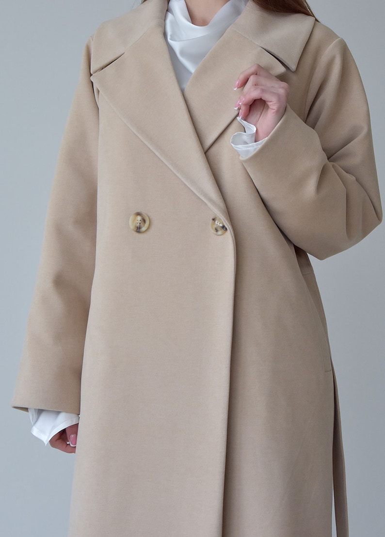 Wool Wrap Coat Wool Beige Coat for Women Warm Overcoat - Etsy