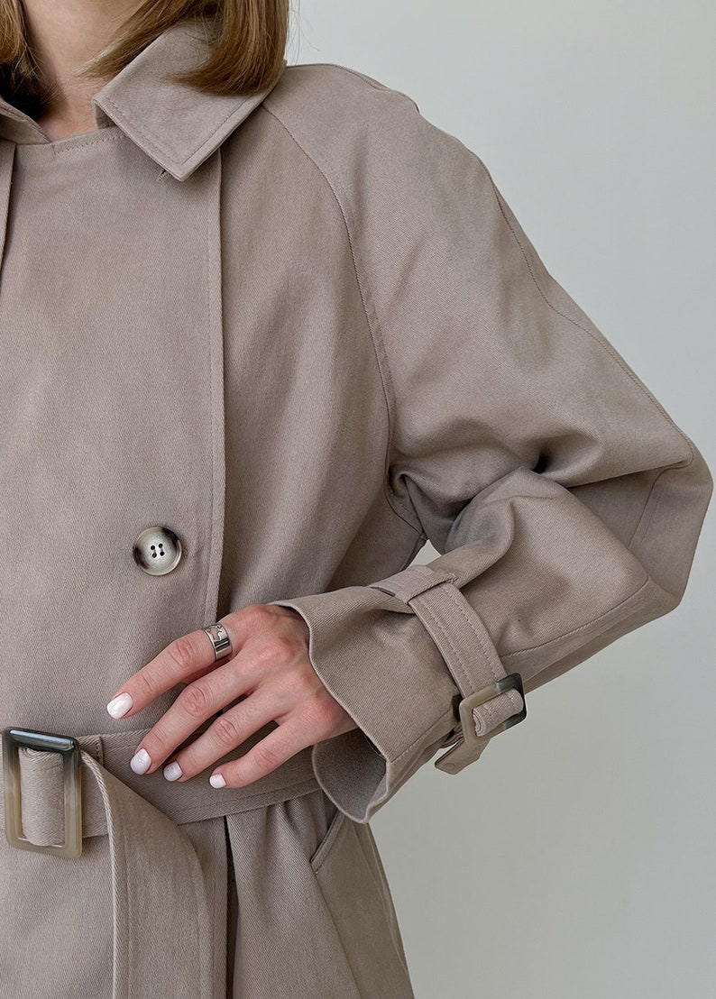 Beige Trench Coat for Women Beige Relaxed Trench Coat With - Etsy
