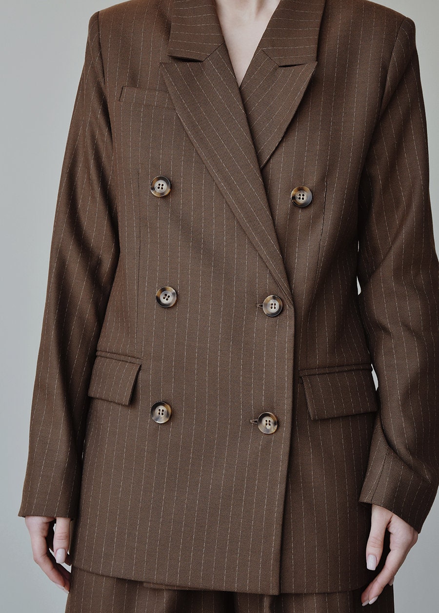 Womens Long Sleeve Double Breasted Blazer Ladies Open Front Coat Formal ...