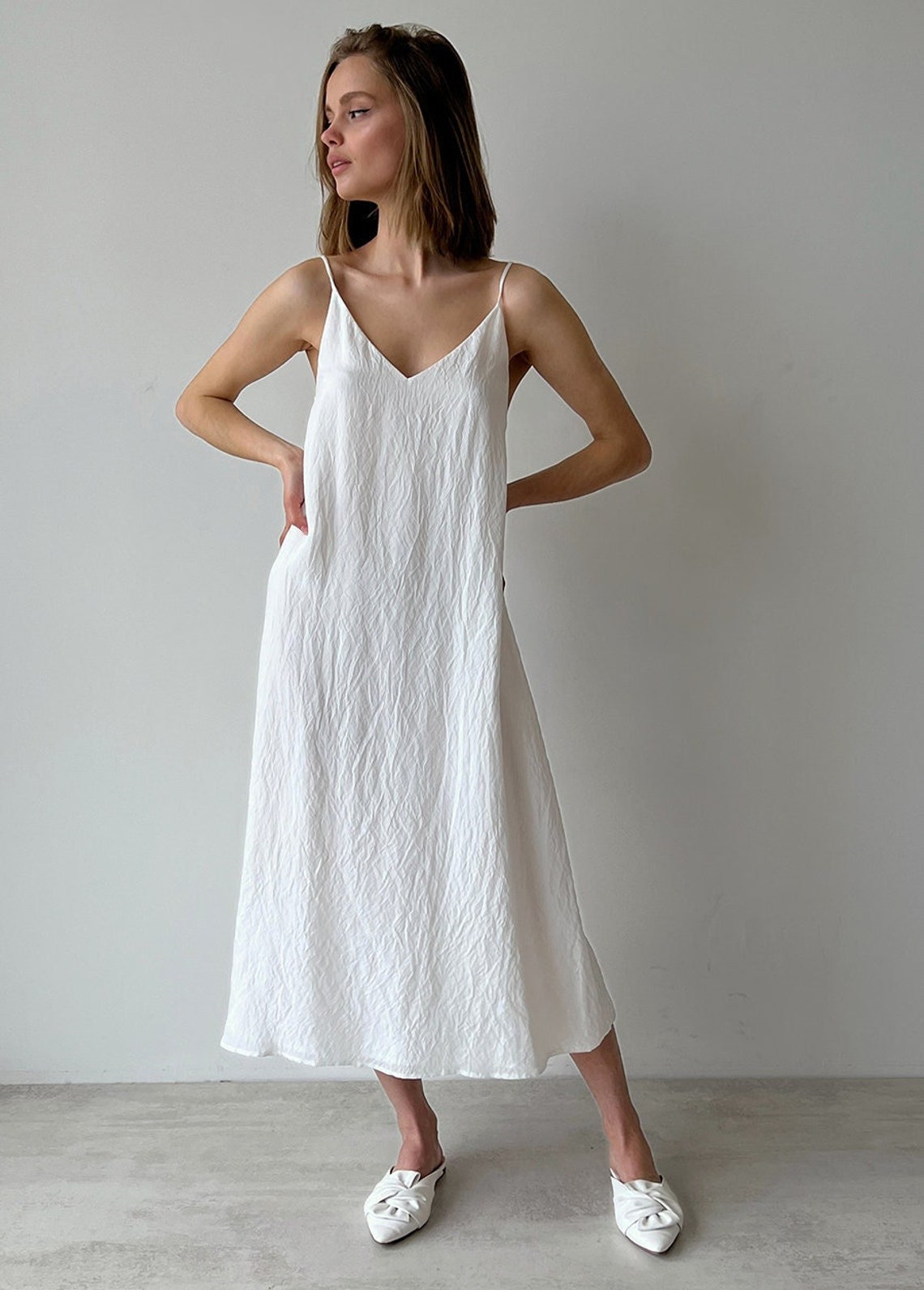 Open Back Sundress Low Back Dress Long Strappy Dress for - Etsy