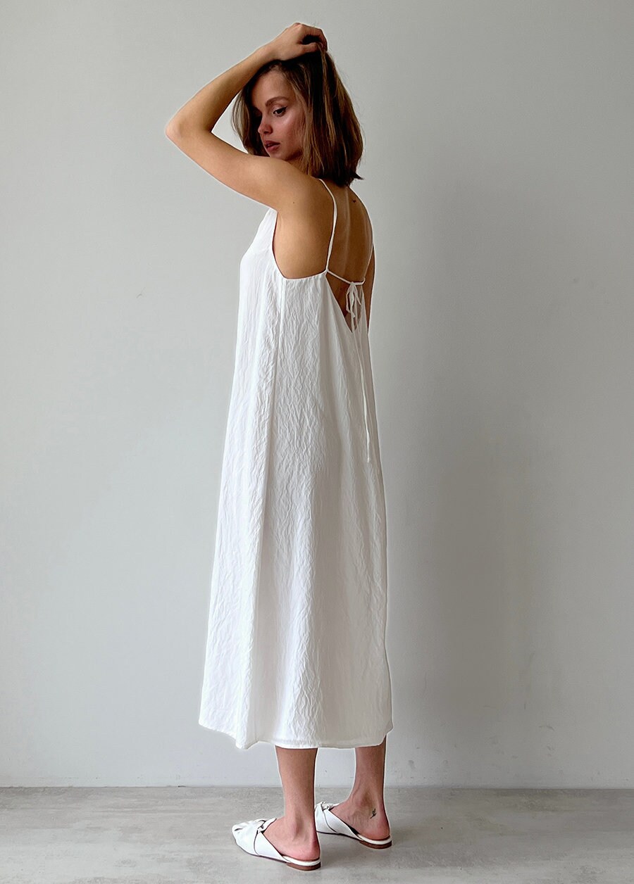 Open Back Sundress Low Back Dress Long Strappy Dress for - Etsy