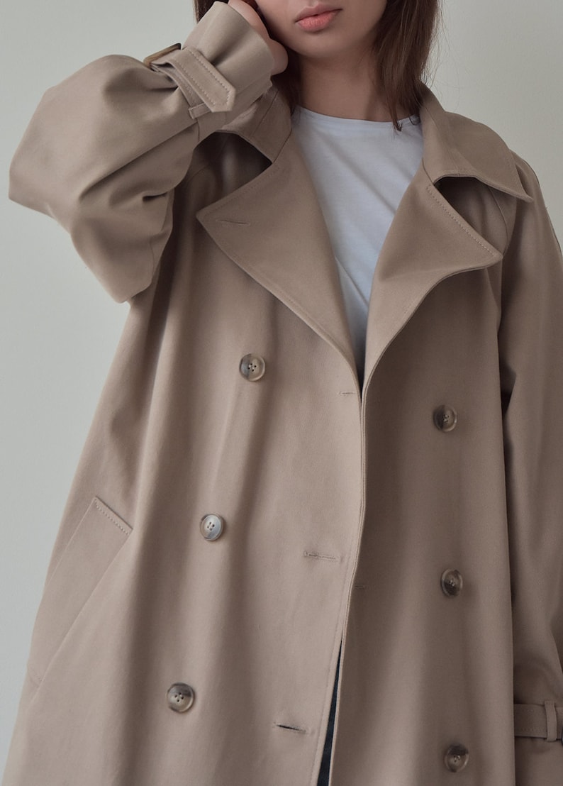 Beige Trench Coat for Women Beige Relaxed Trench Coat With - Etsy